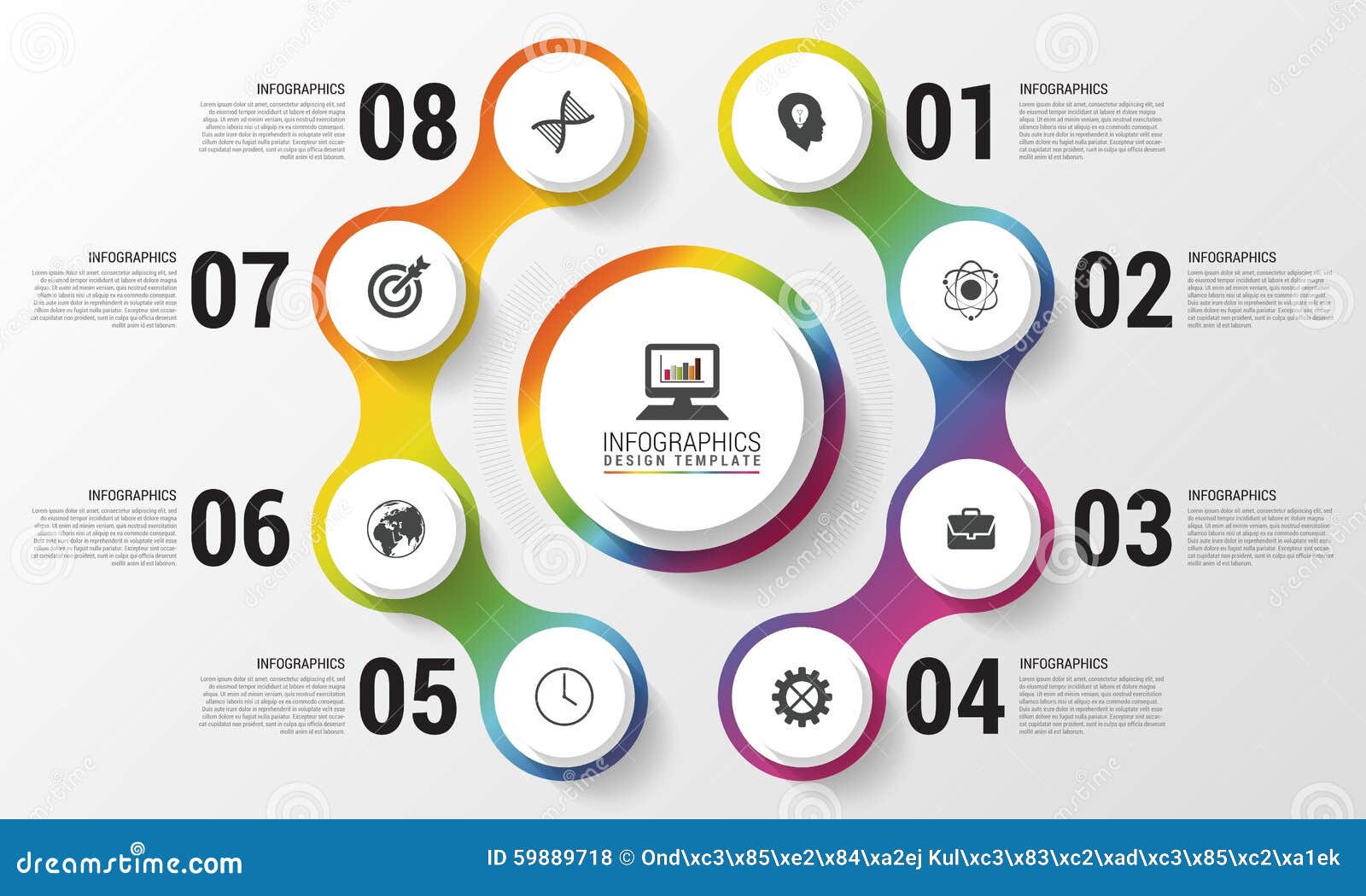 Infographic. Modern Design Template. Colorful Circle with Icons Stock ...