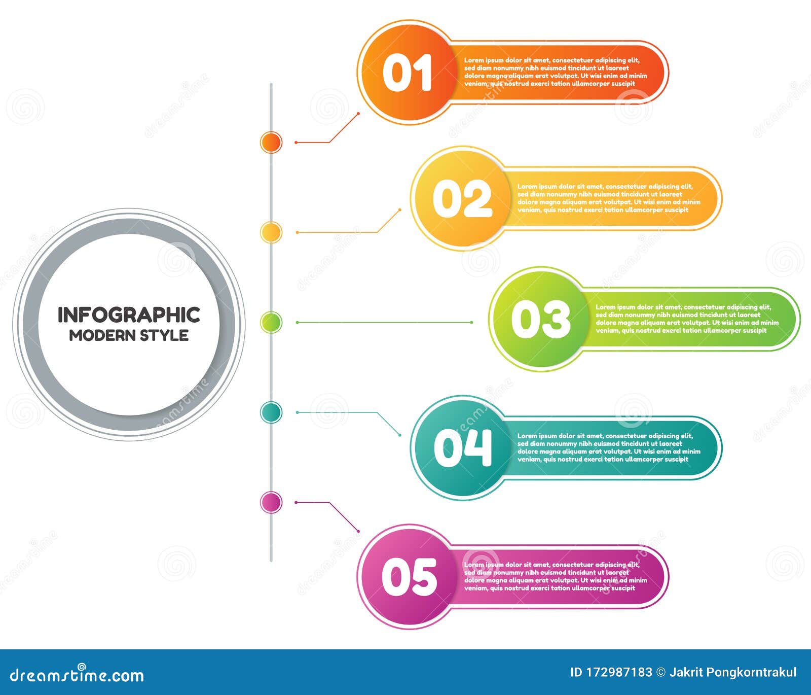 Infographic Modern Style Geometric Circle Shape Design with Space for ...