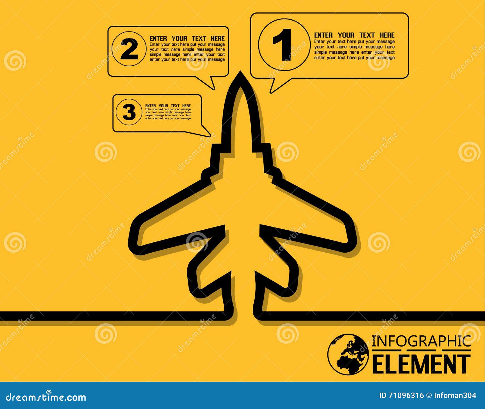 Infographic Plane Vector Illustration Business Travel. Airplane ...