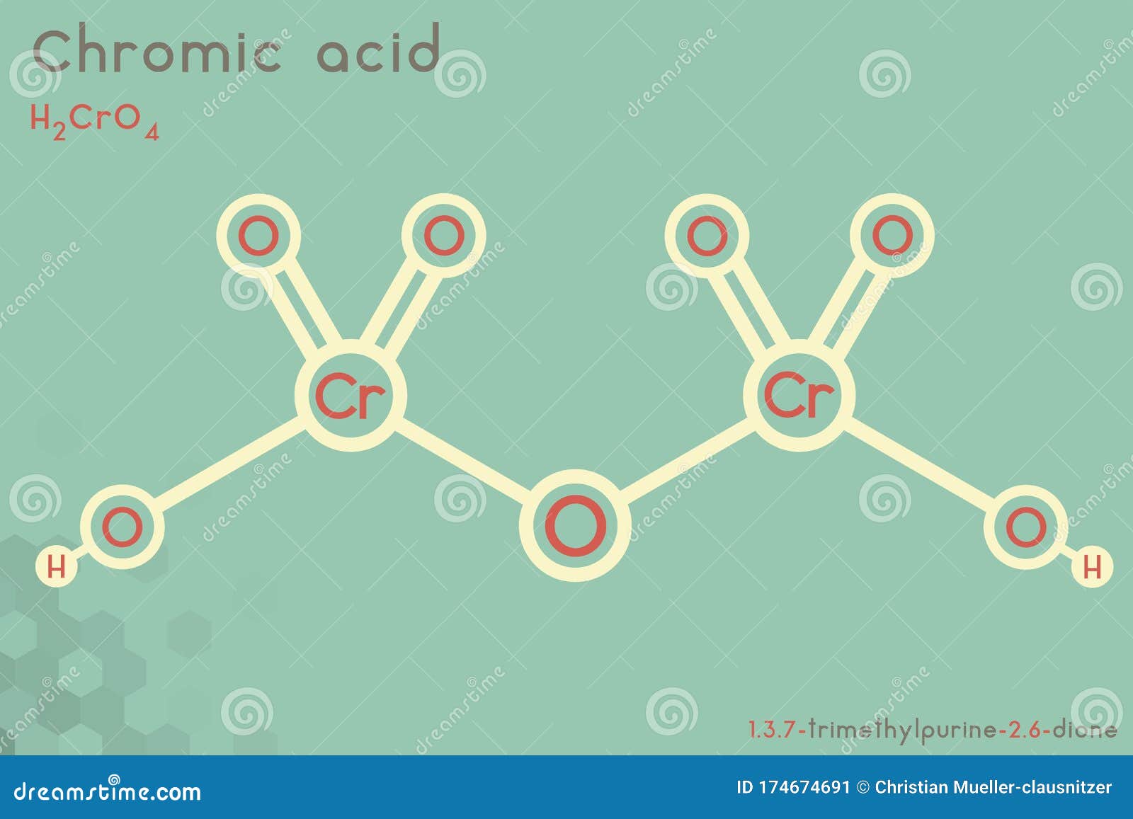 Chromic Acid H2CrO4 Molecule. Skeletal Formula. Vector Illustration ...