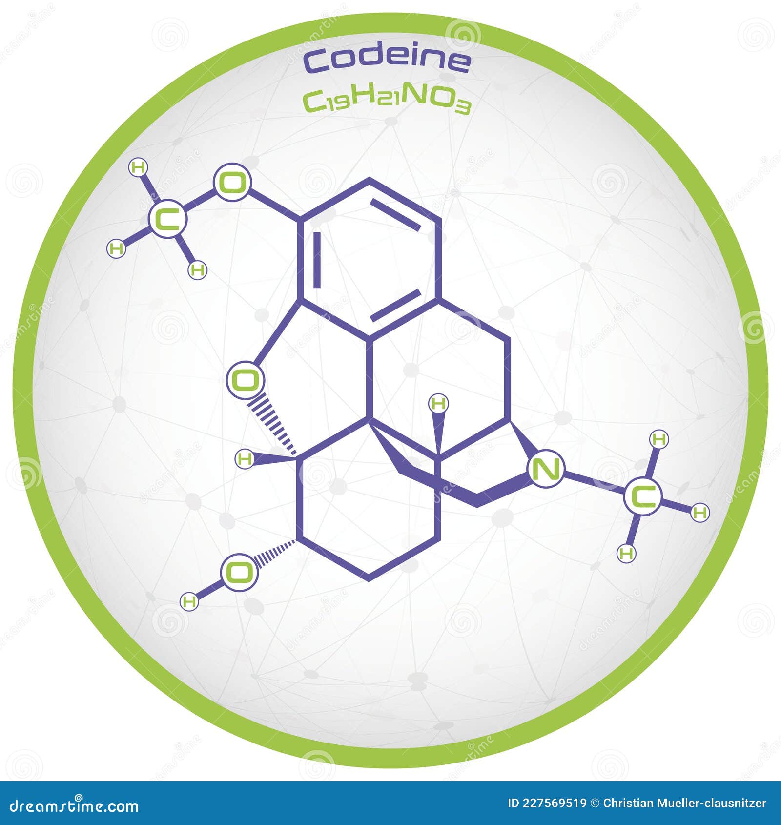 Infographic of the Molecule of Codeine Stock Vector - Illustration of ...