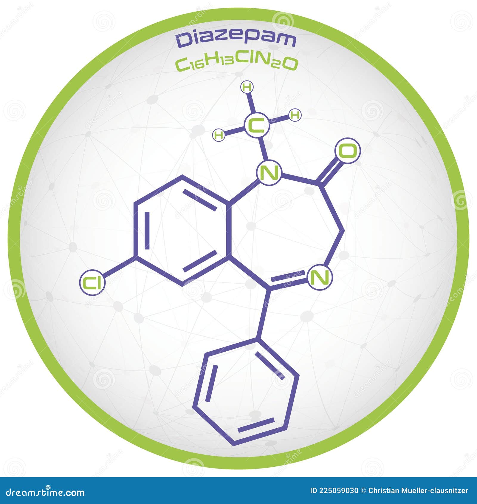 Infographic of the Molecule of Diazepam Stock Vector - Illustration of ...