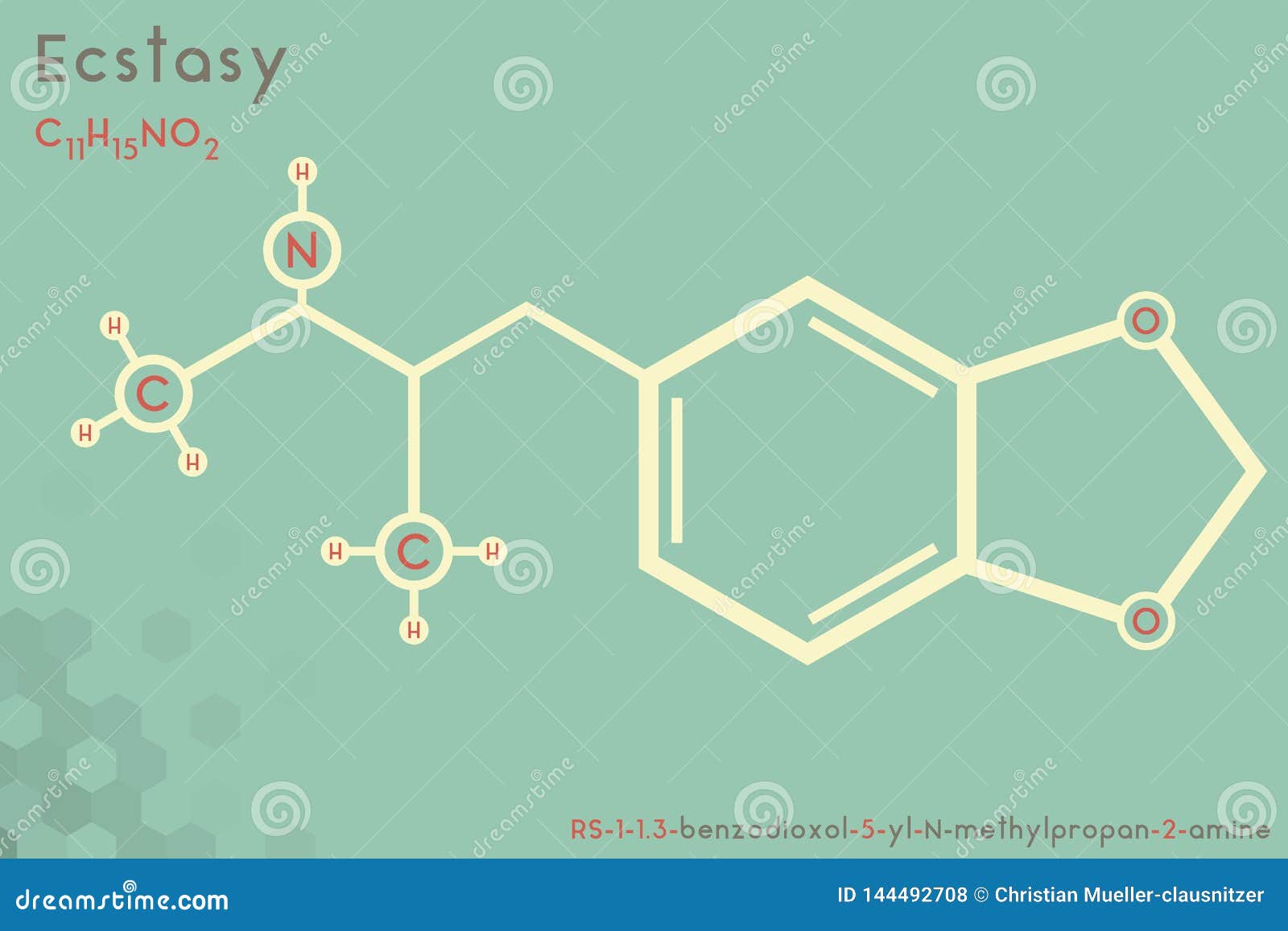 Infographic of the Molecule of Ecstasy Stock Vector - Illustration of ...