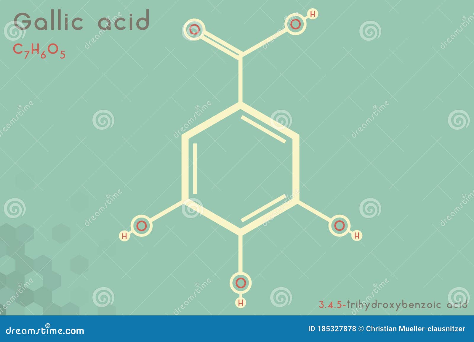 Infographic of the Molecule of Gallic Acid Stock Vector - Illustration ...