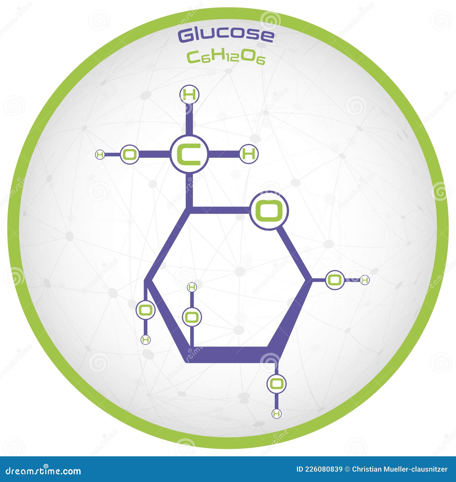 Molecule Of Glucose, Molecular Formula C6H12O6. 3d Illustration Royalty ...