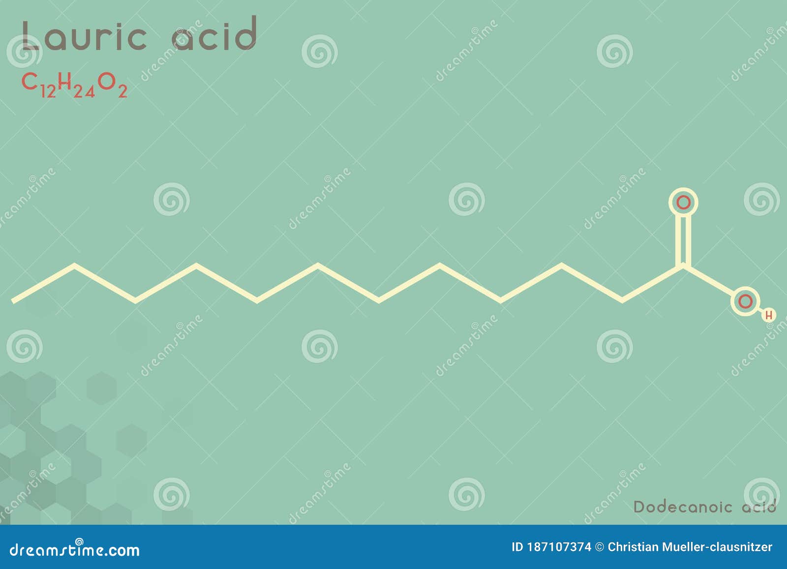 Infographic of the Molecule of Lauric Acid Stock Vector - Illustration ...