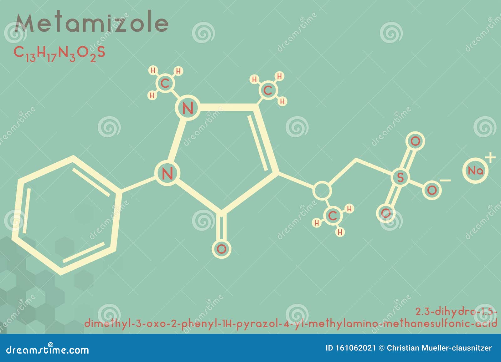 Infographic of the Molecule of Metamizole Stock Vector - Illustration ...