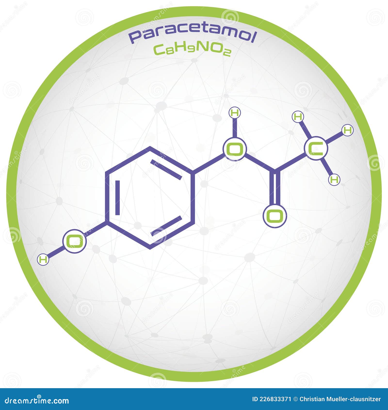 Infographic of the Molecule of Paracetamol Stock Vector - Illustration ...