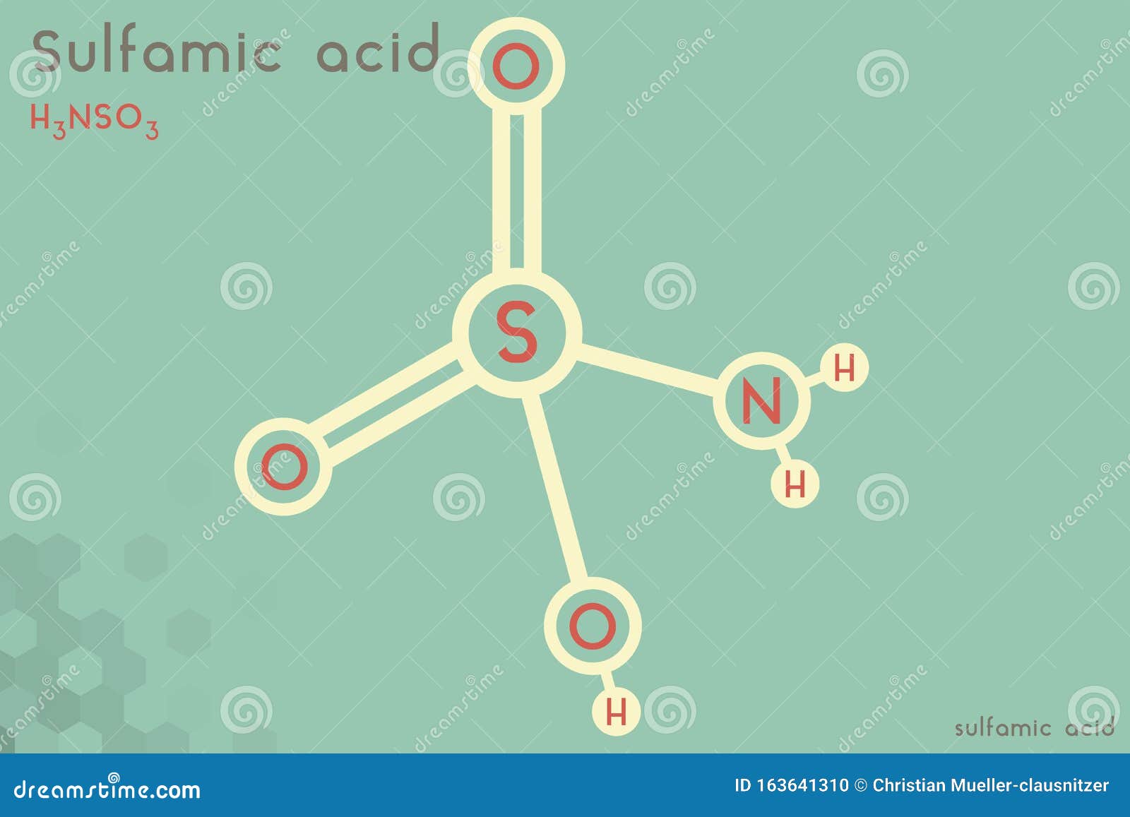 Infographic of the Molecule of Sulfamic Acid Stock Vector ...
