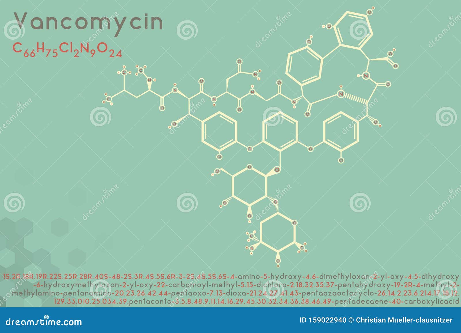 Vancomycin Molecule. It Is Is An Antibiotic Used To Treat Bacterial ...