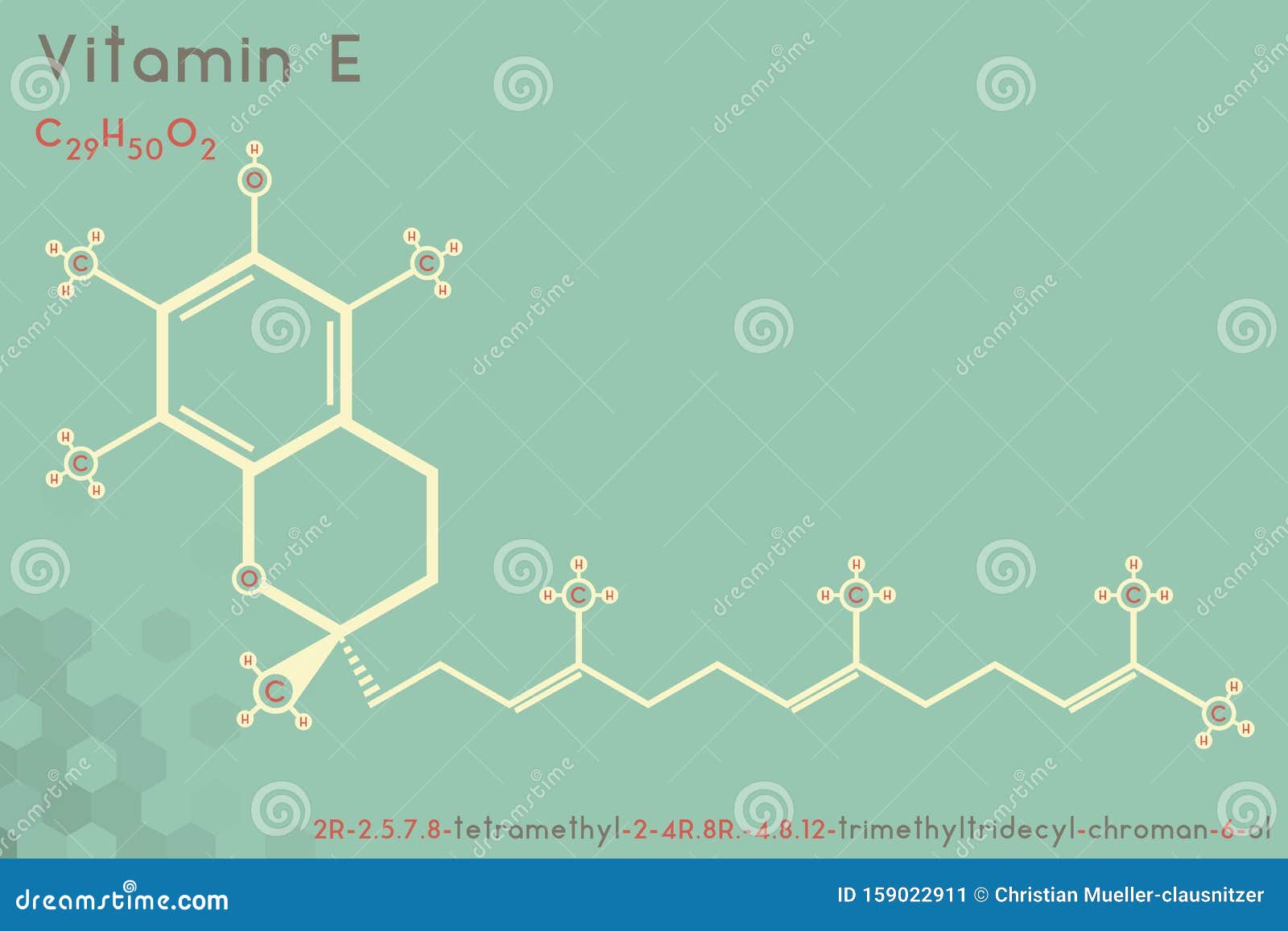 Infographic of the Molecule of Vitamin E Stock Vector - Illustration of ...