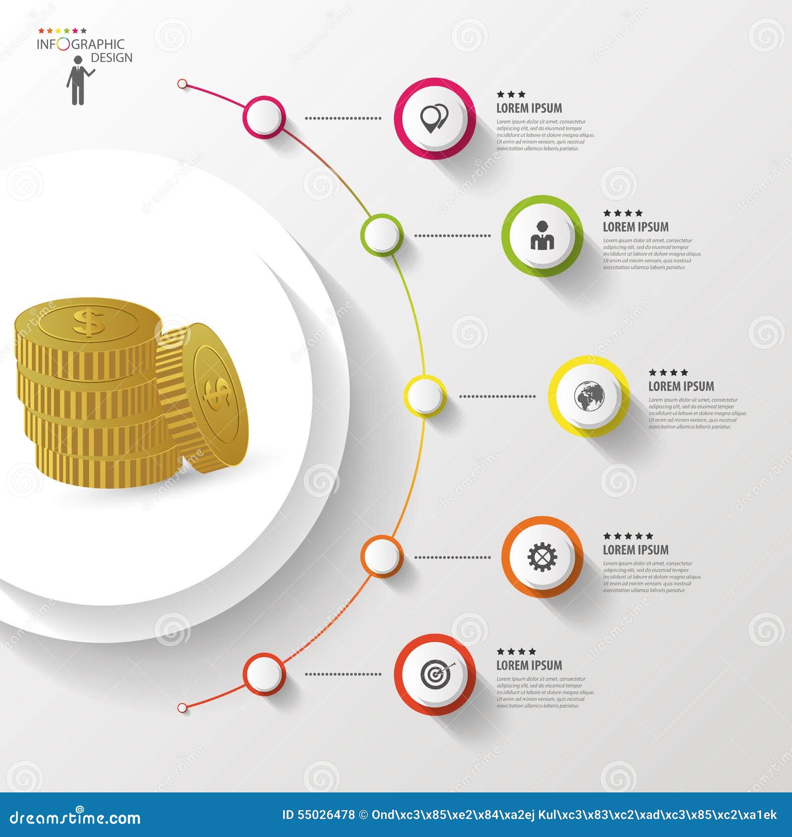 Infographic Money Dollar - Vector Infographic Concept. Business Finance ...