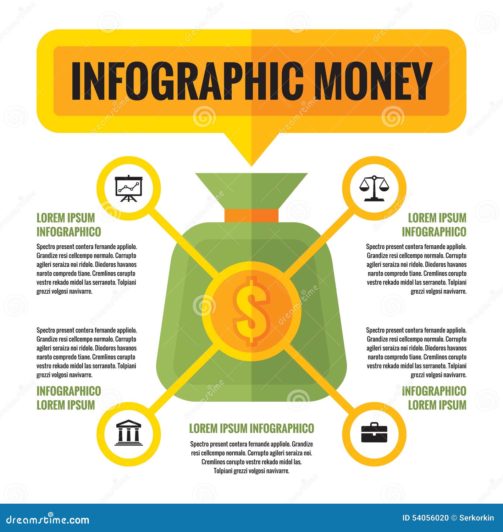 Infographic Money Dollar - Vector Concept Scheme In Flat Style ...