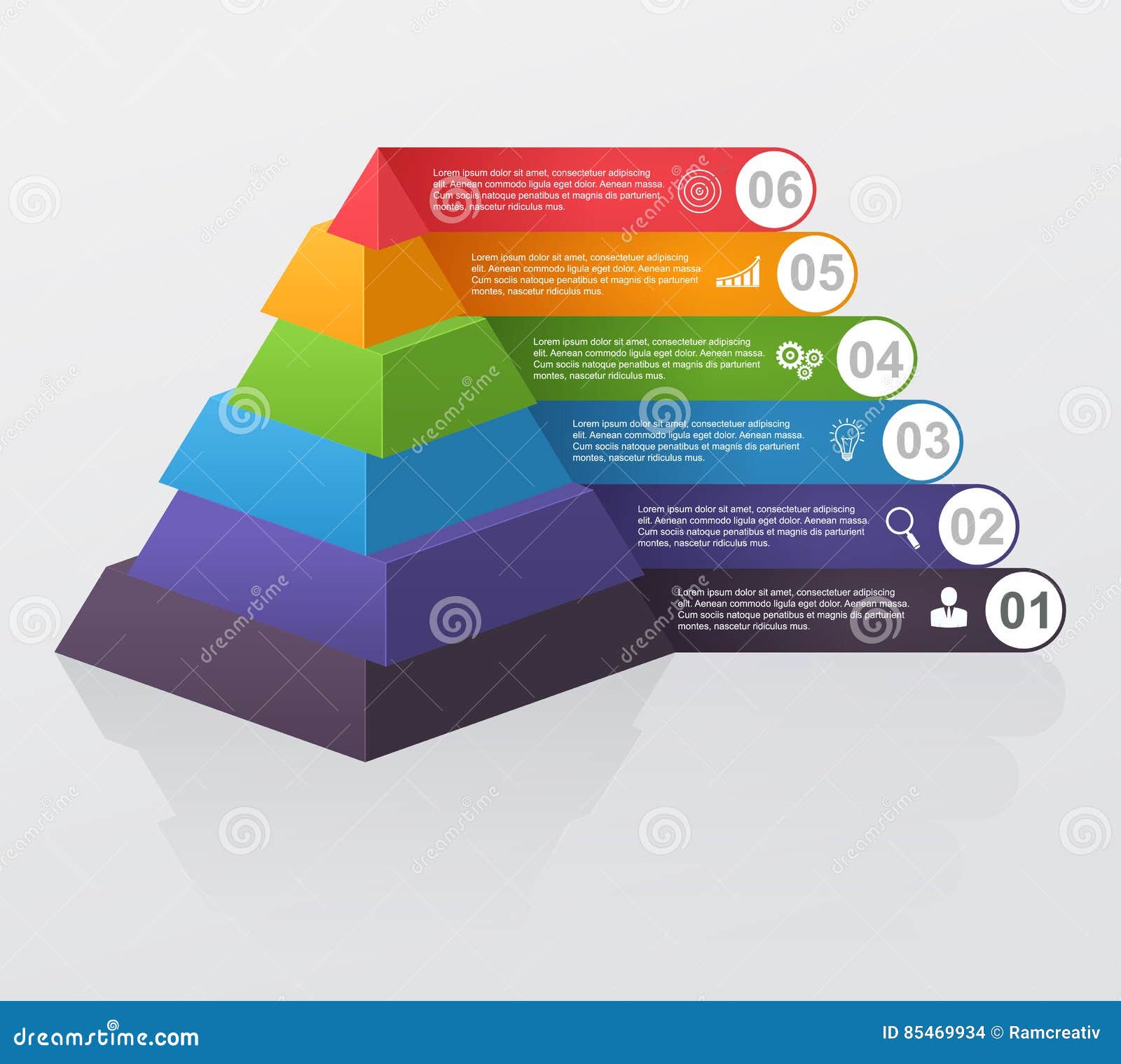 Infographic Multilevel Pyramid. Stock Vector - Illustration of ...