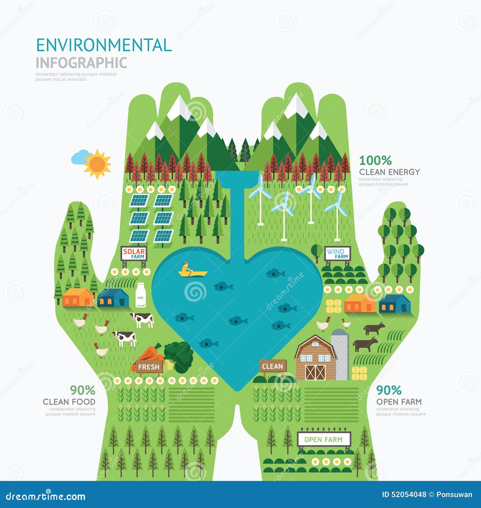 Infographic Nature Care Hand Shape Template Design.save Nature Stock ...