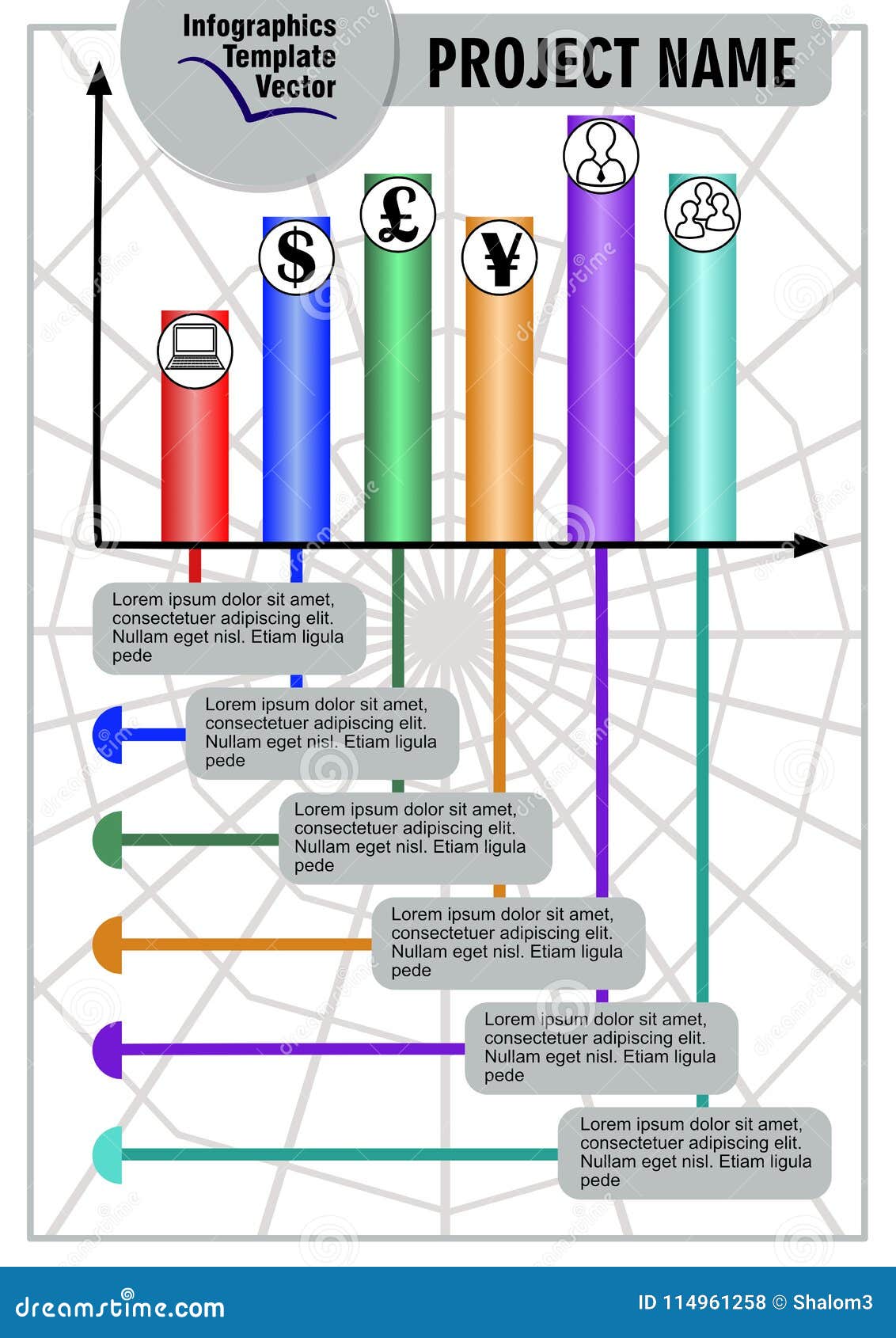 Infographic Network Process Visualization Template, Abstract Vector ...