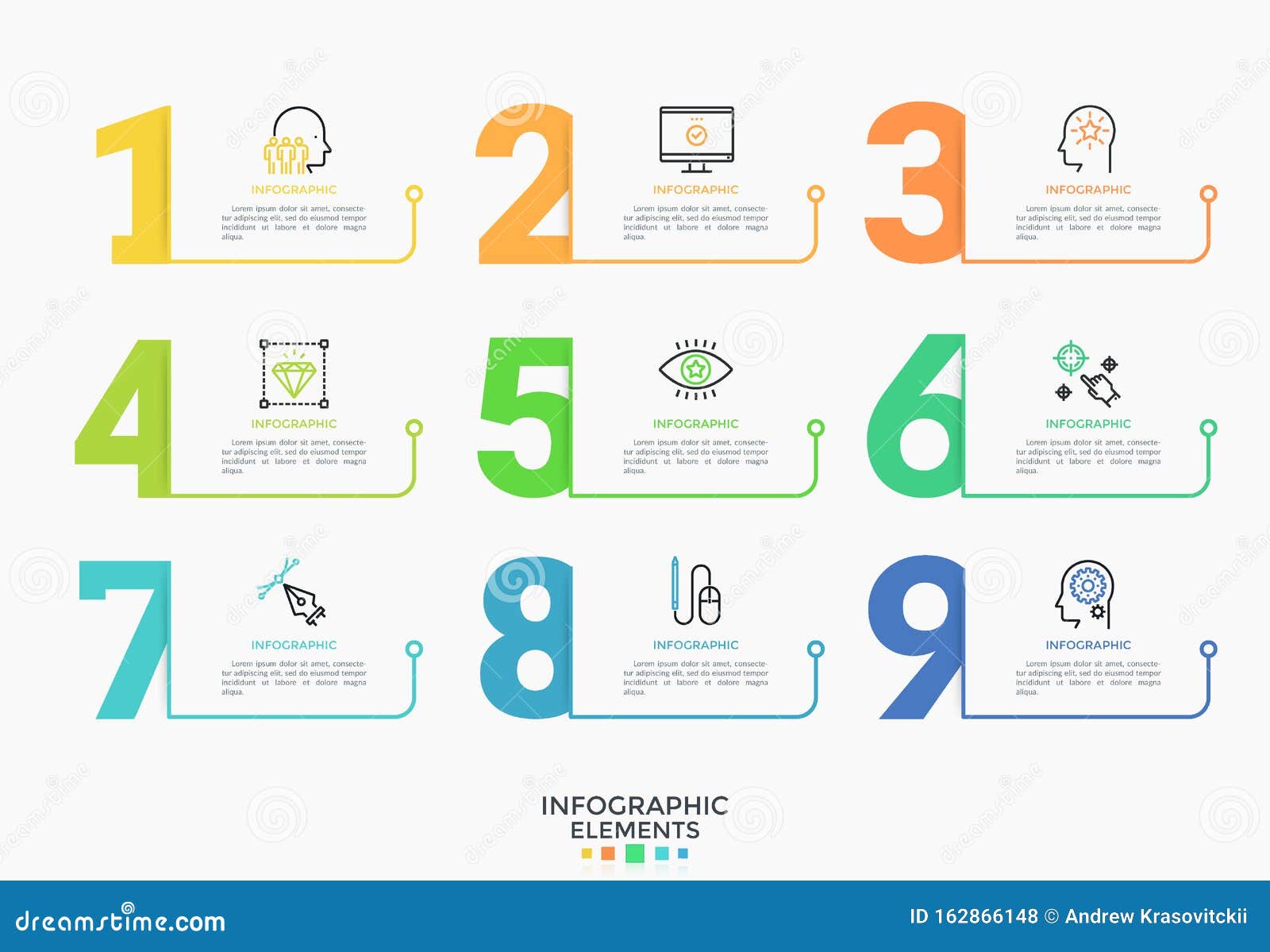 Infographic Number Template Stock Vector - Illustration of element ...