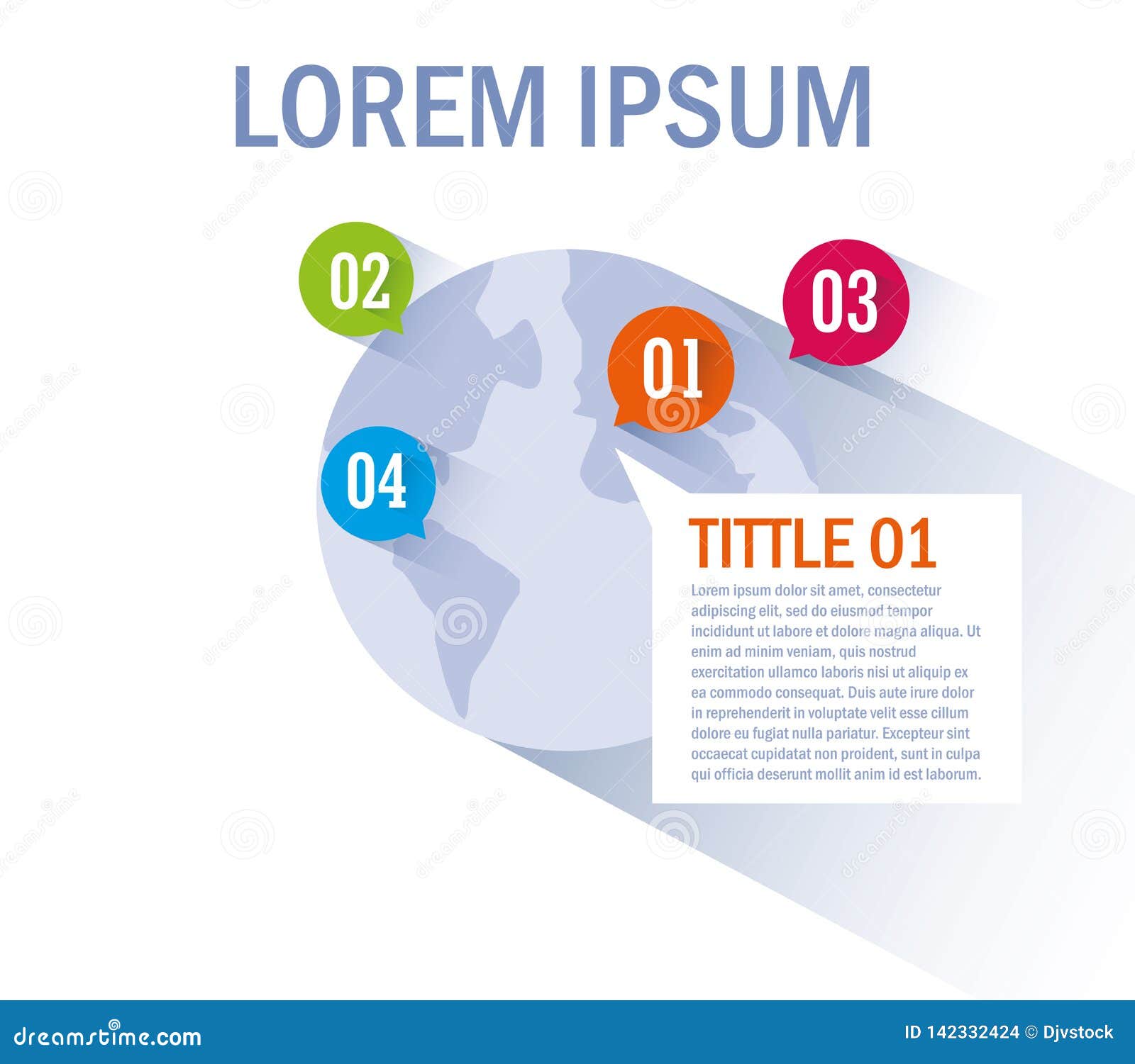 Infographic with Numbers and Planet Earth Stock Vector - Illustration ...