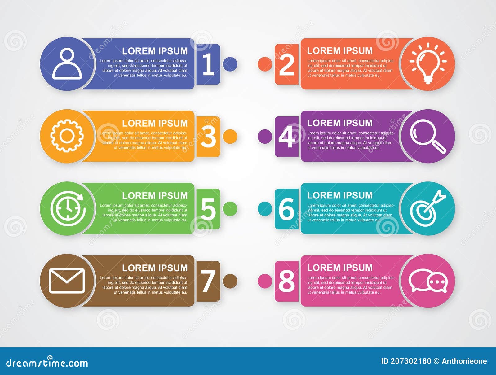 Infographic Numbers 1 To 10 In Overlapping Circles Vector Illustration ...