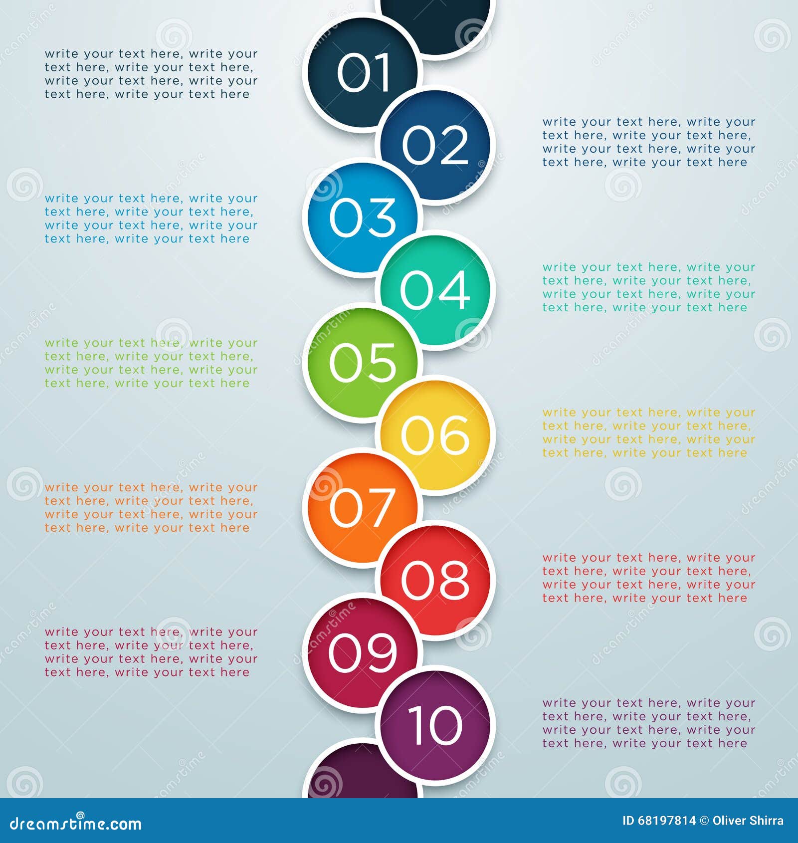 Infographic Numbers 1 To 10 in Overlapping Circles Stock Vector ...