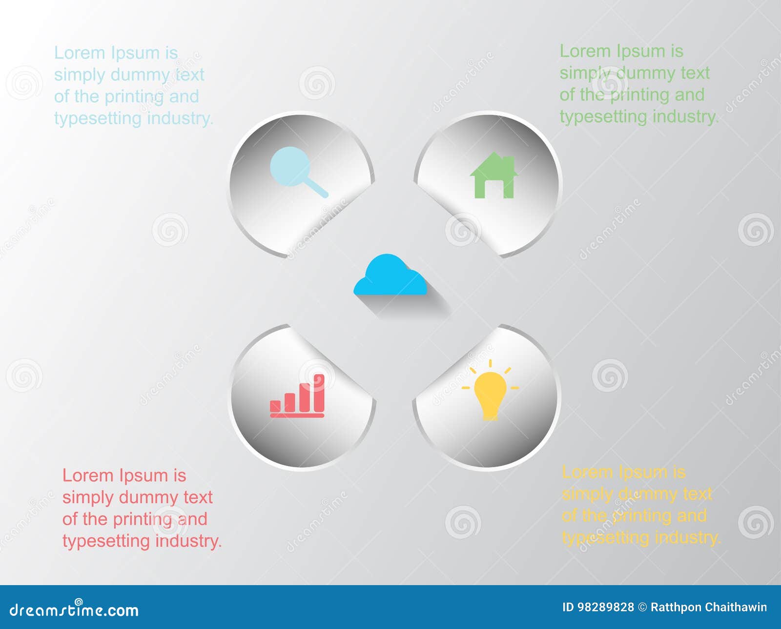 Infographic 4 Object Element. Stock Illustration - Illustration of ...