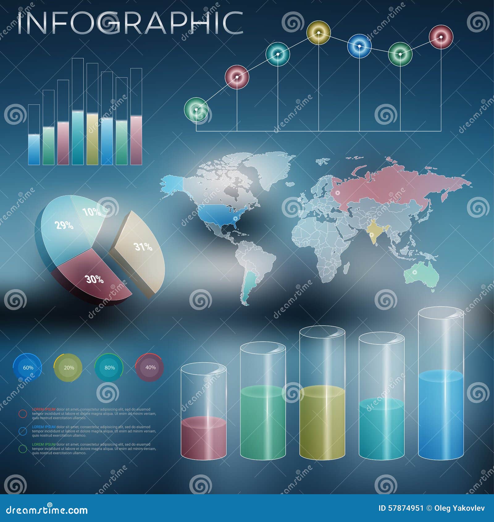 Infographic objects 3d stock vector. Illustration of draw - 57874951