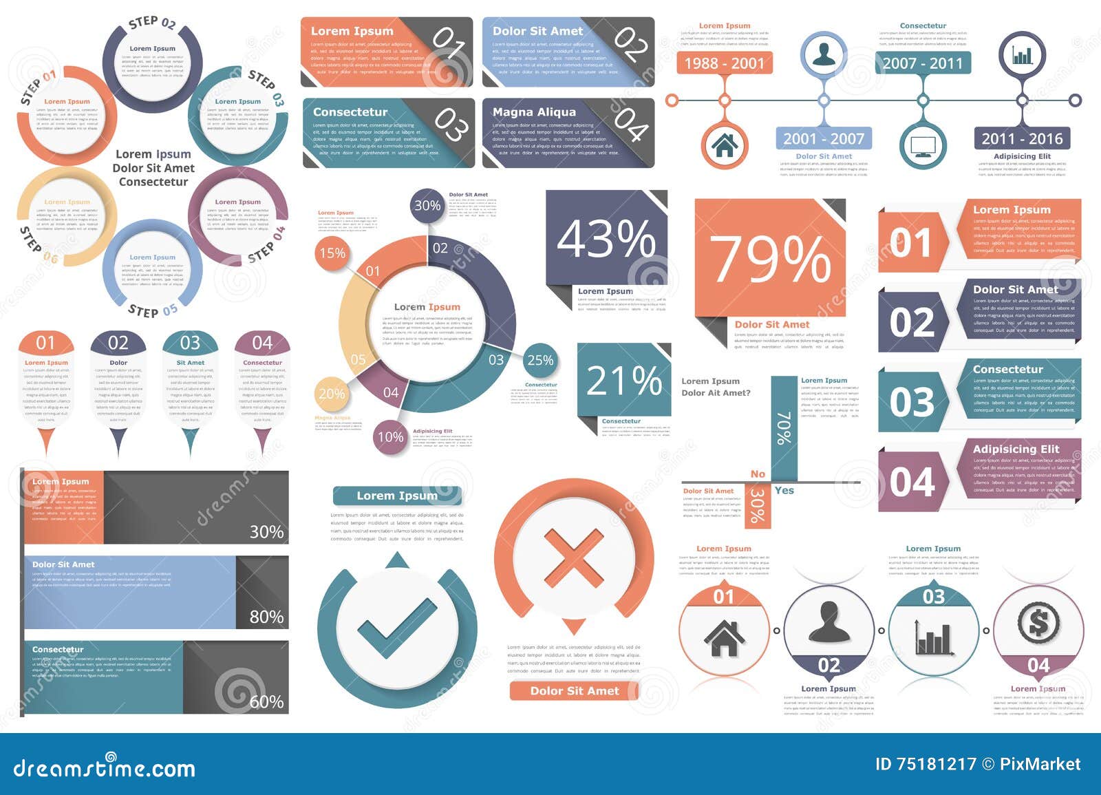 Infographic Objects stock vector. Illustration of flowchart - 75181217