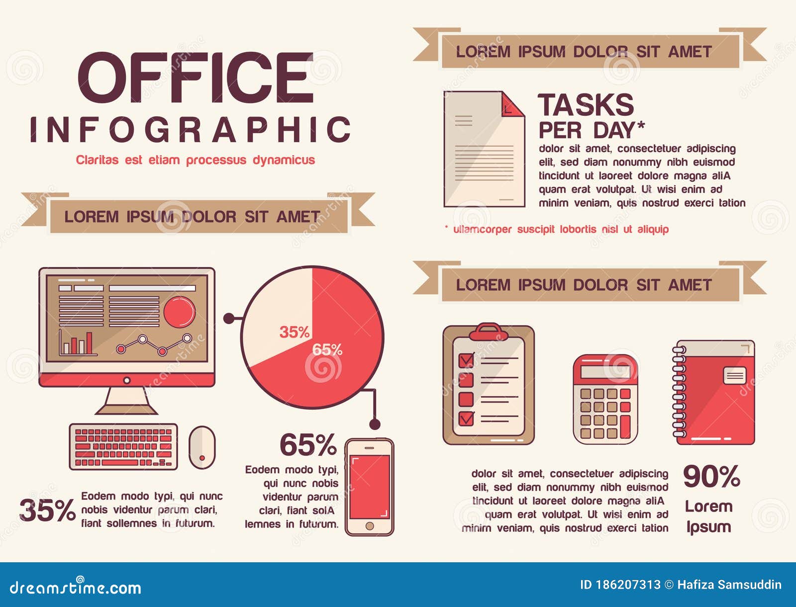 Infographic of Office. Vector Illustration Decorative Design Stock ...