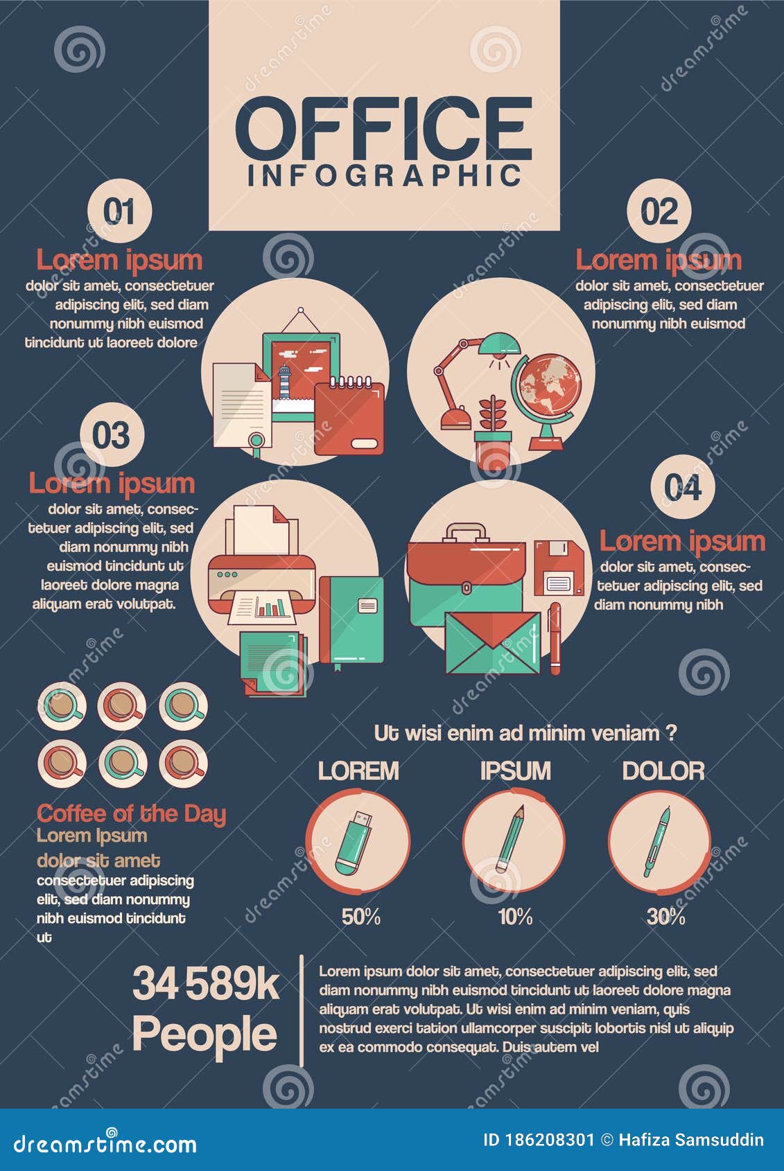 Infographic of Office. Vector Illustration Decorative Design Stock ...