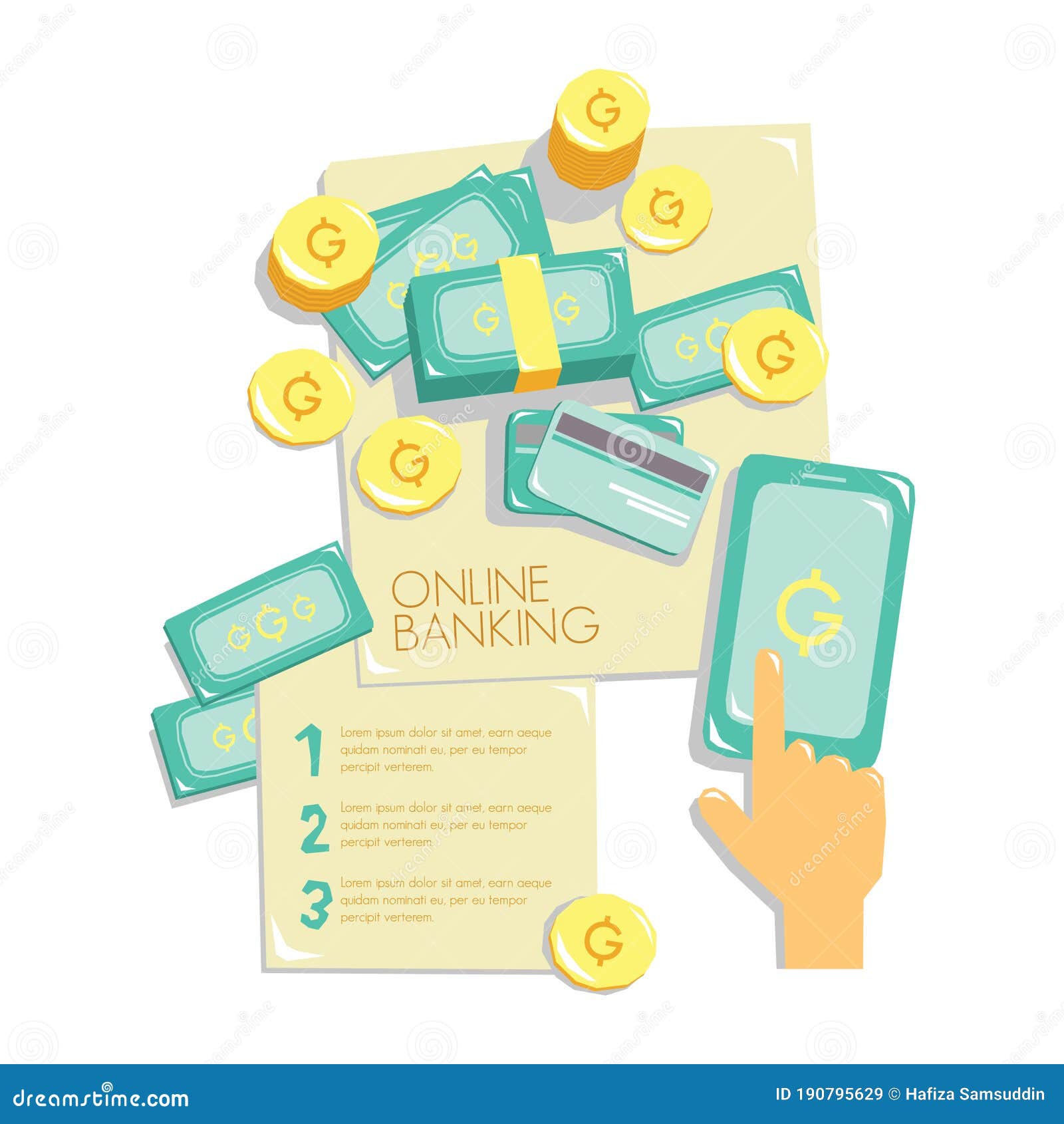 Infographic of Online Banking. Vector Illustration Decorative Design ...
