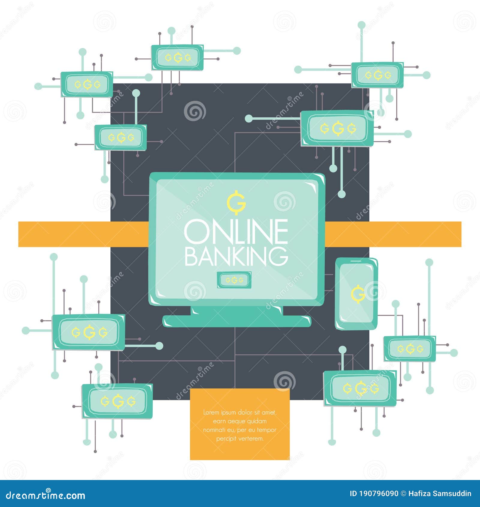 Infographic of Online Banking. Vector Illustration Decorative Design ...
