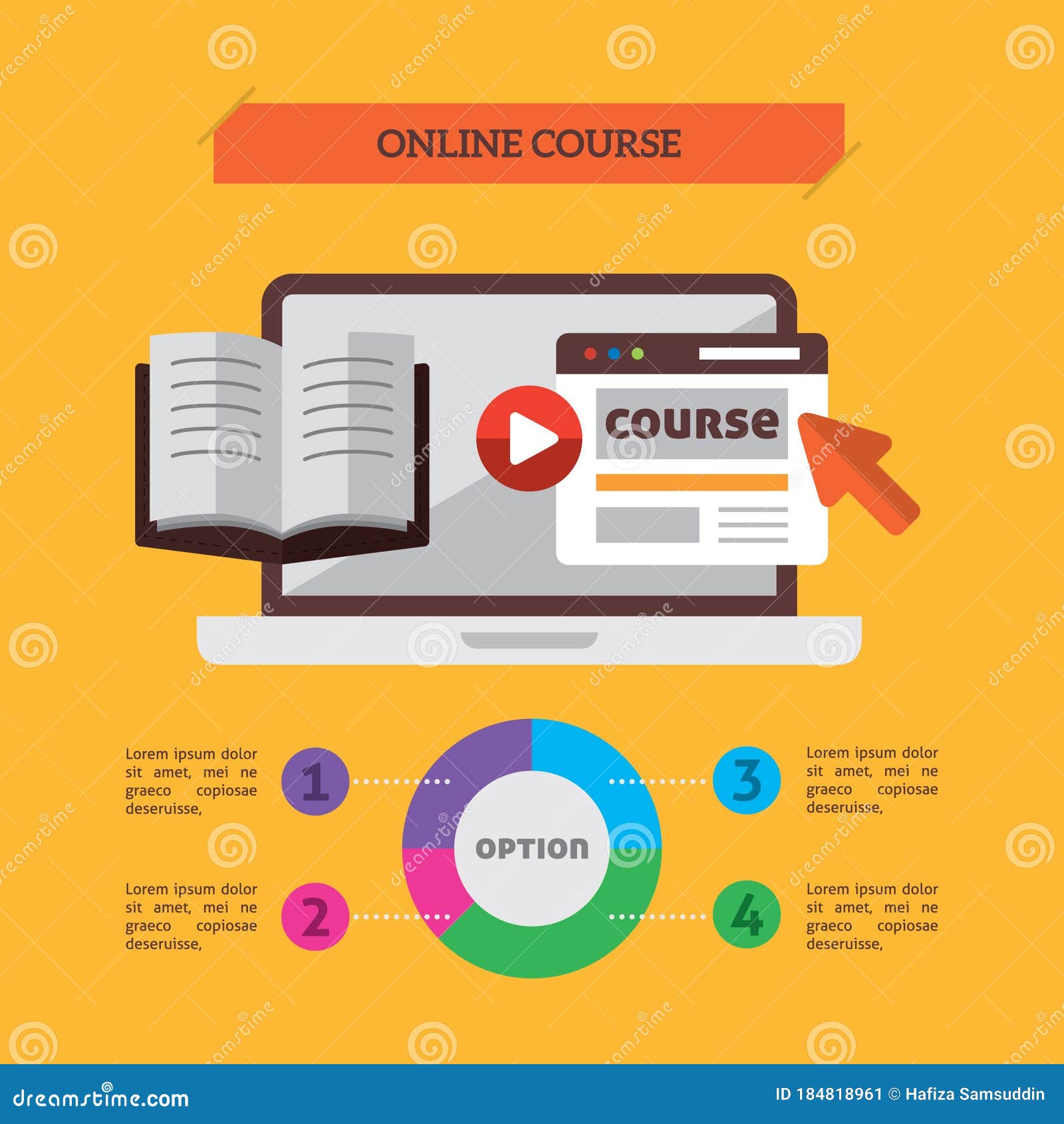 Infographic of Online Course. Vector Illustration Decorative Background ...