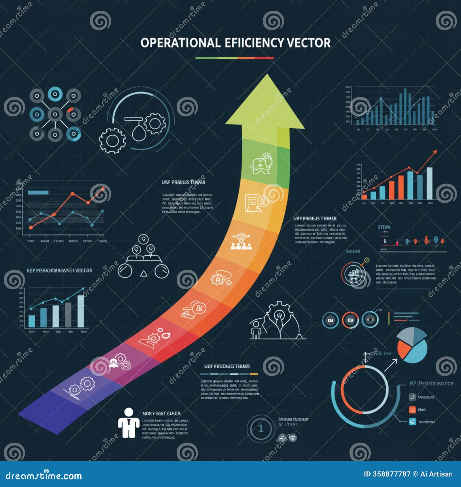 Operational HR Infographic Vertical Sequence Vector Illustration ...