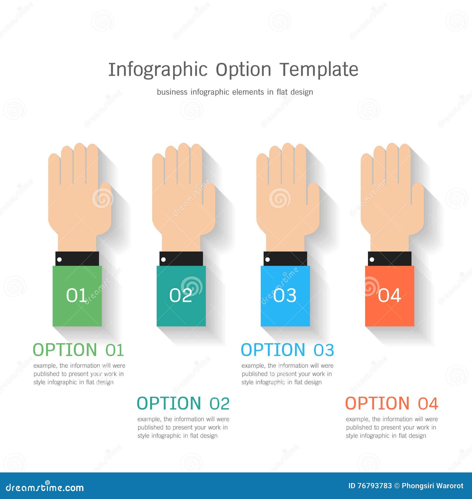 Infographic Option Template in Flat Design Stock Vector - Illustration ...