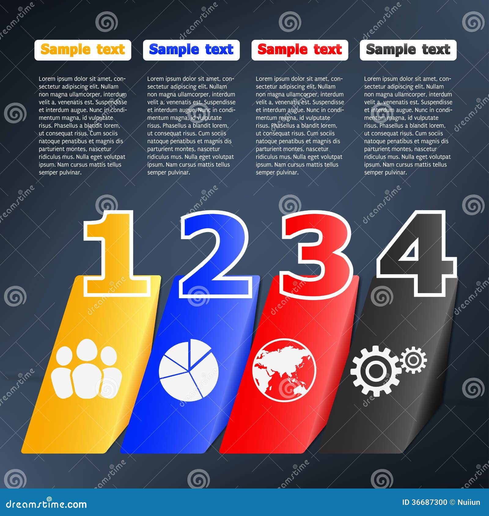 Infographic Option Vector Template Triangle Stock Vector - Illustration ...