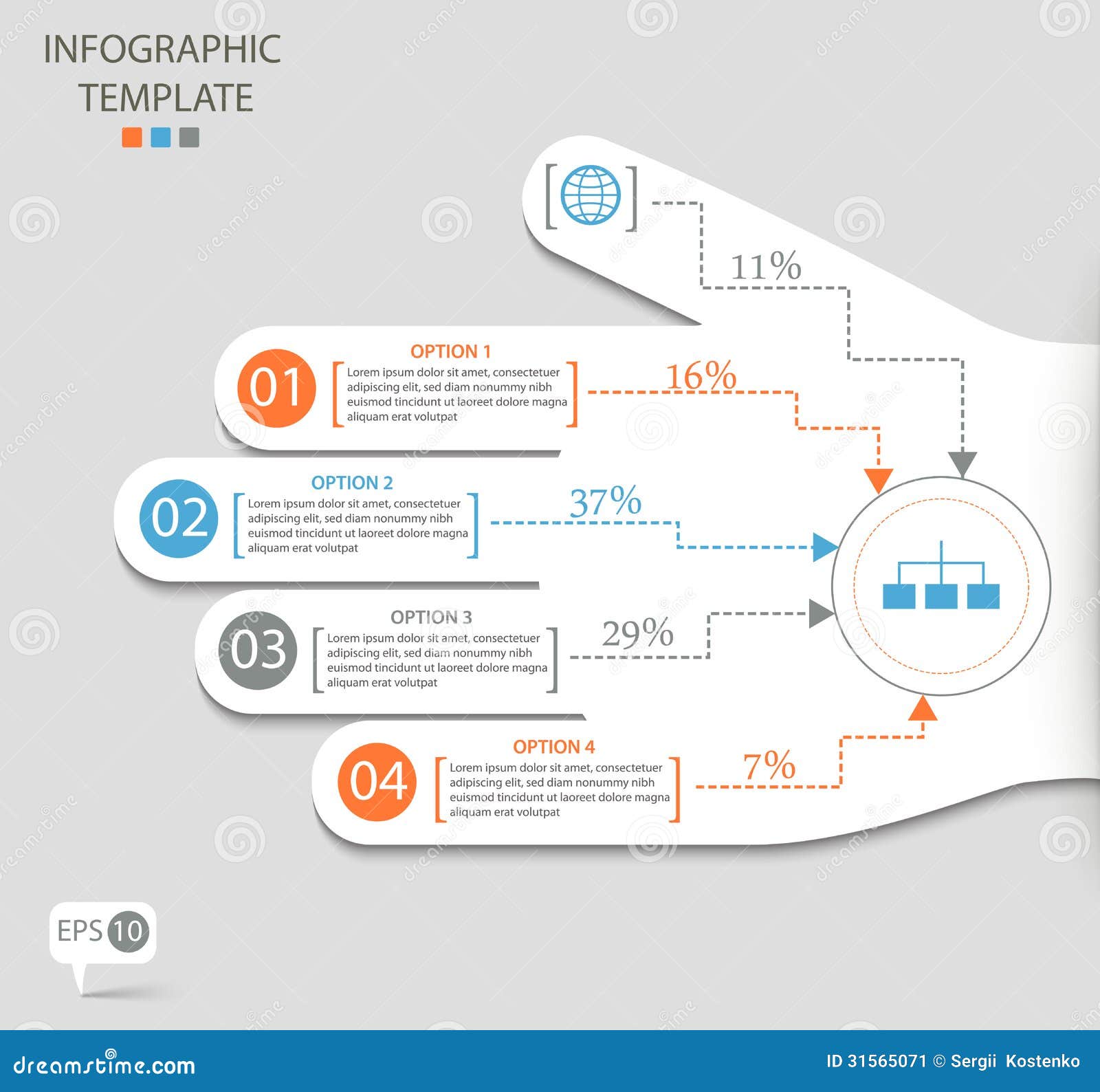 Infographic Options with Abstract Hand Stock Vector - Illustration of ...