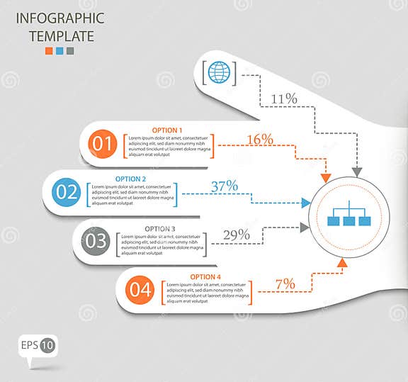 Infographic Options with Abstract Hand Stock Vector - Illustration of ...