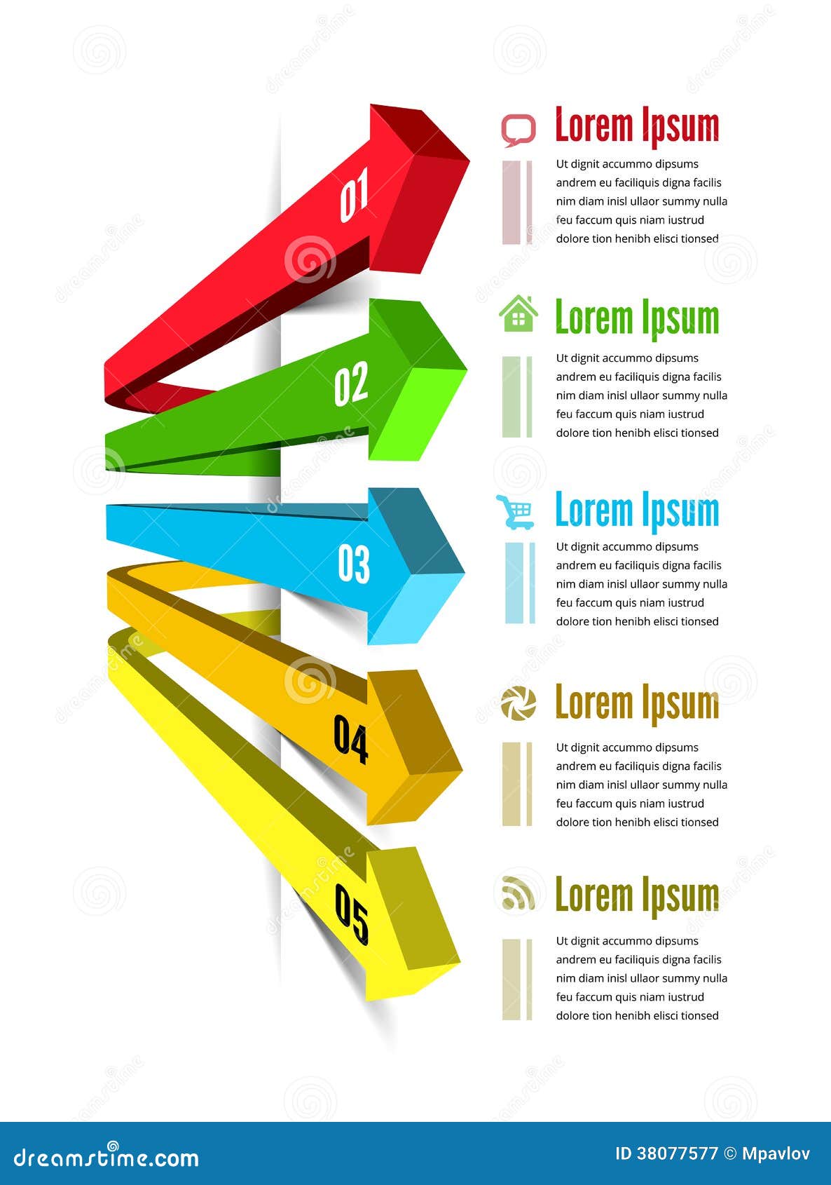 Infographic Options with Color Arrow Stock Vector - Illustration of ...