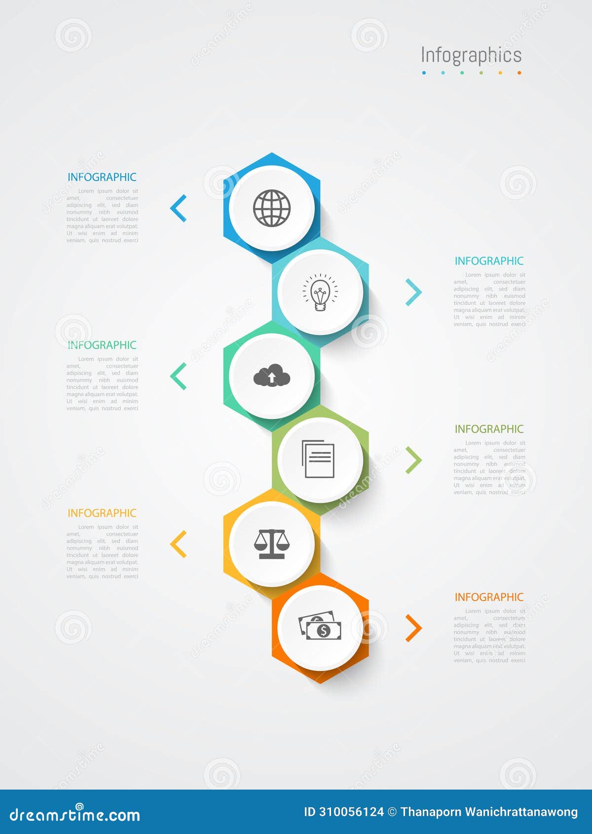 Infographic 6 Options Design Elements for Your Business Data. Vector ...