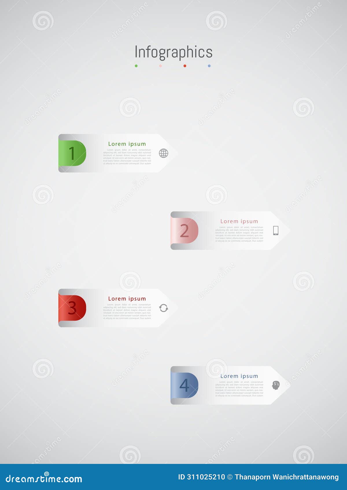 Infographic 4 Options Design Elements for Your Business Data. Vector ...