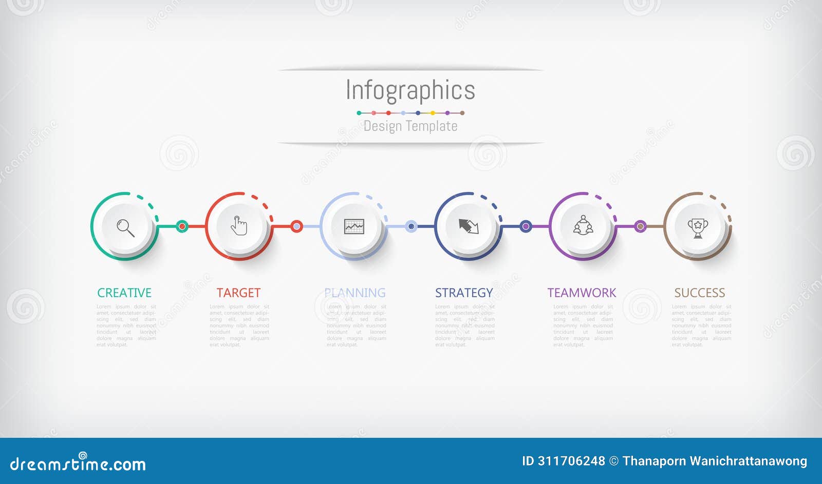 Infographic 6 Options Design Elements for Your Business Data. Vector ...