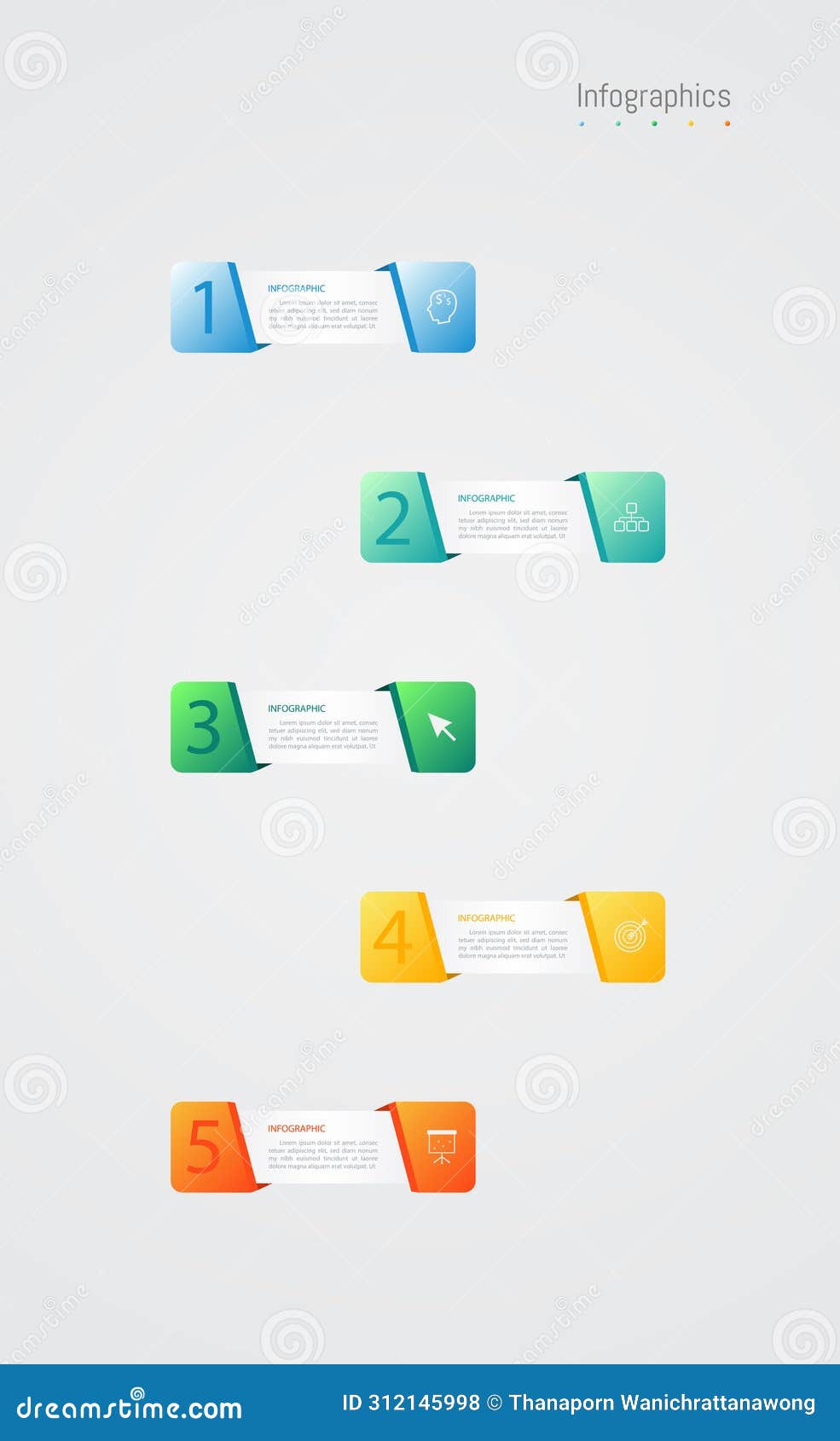Infographic 5 Options Design Elements for Your Business Data. Vector ...
