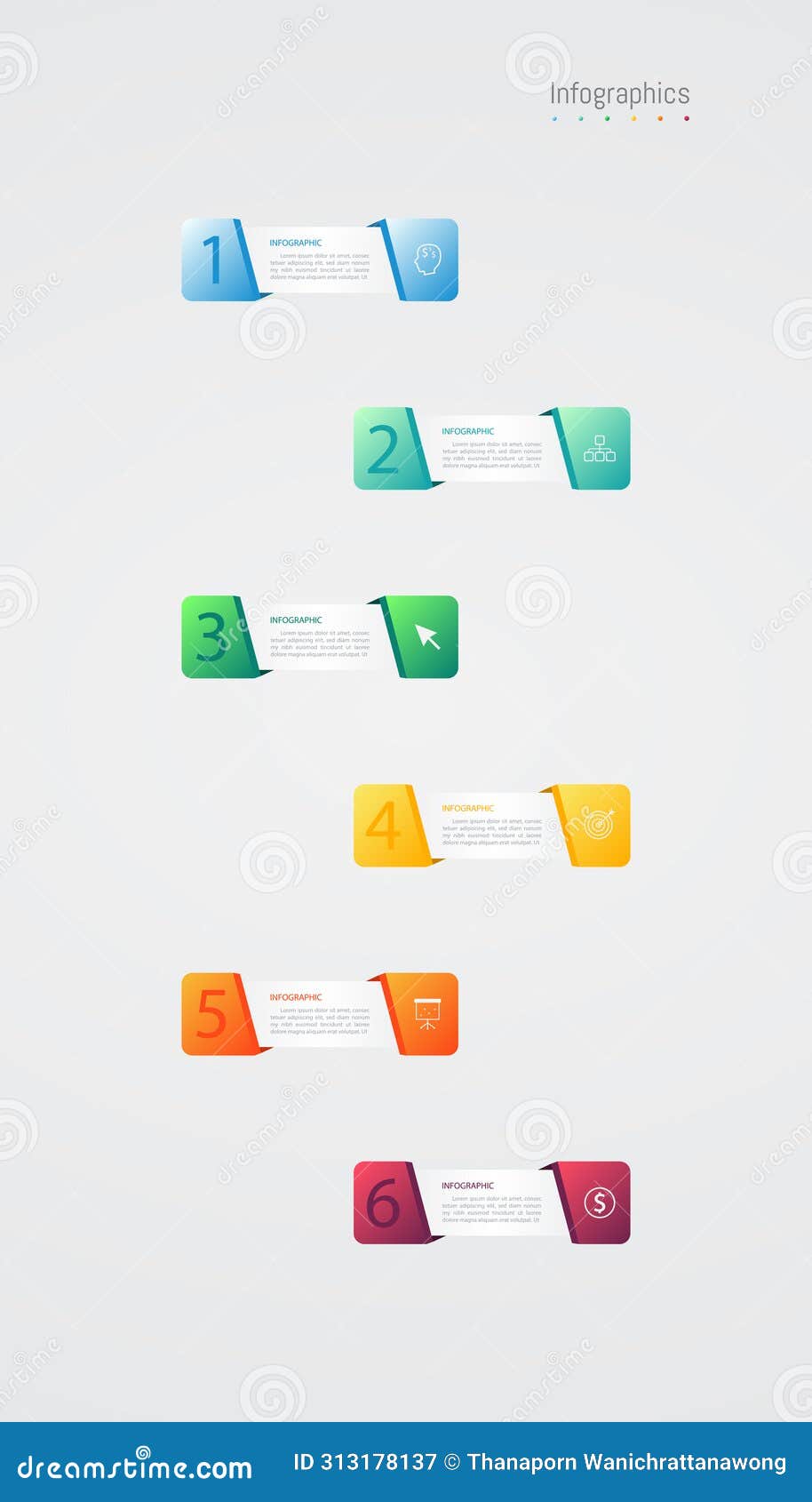 Infographic 6 Options Design Elements for Your Business Data. Vector ...