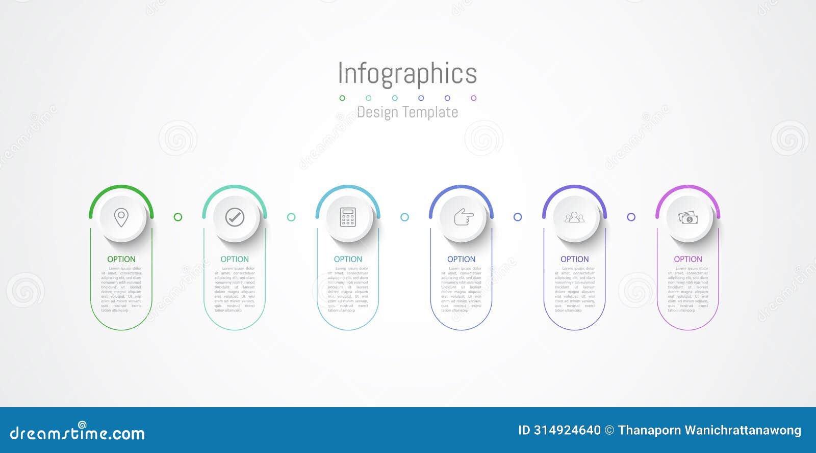 Infographic 6 Options Design Elements for Your Business Data. Vector ...