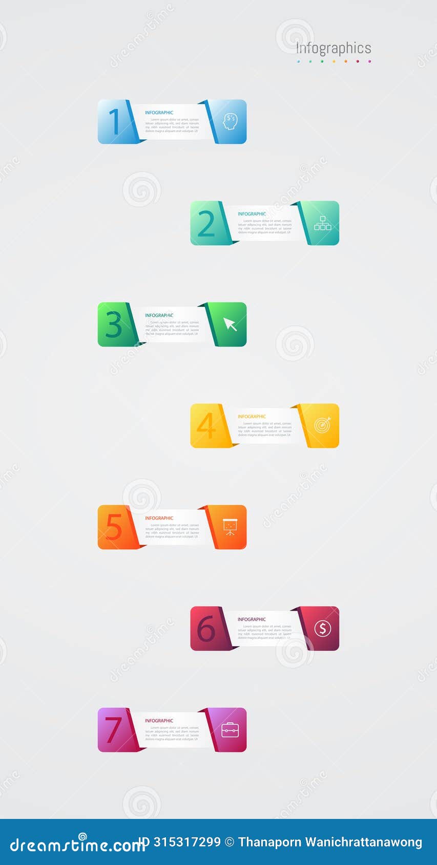 Infographic 7 Options Design Elements for Your Business Data. Vector ...