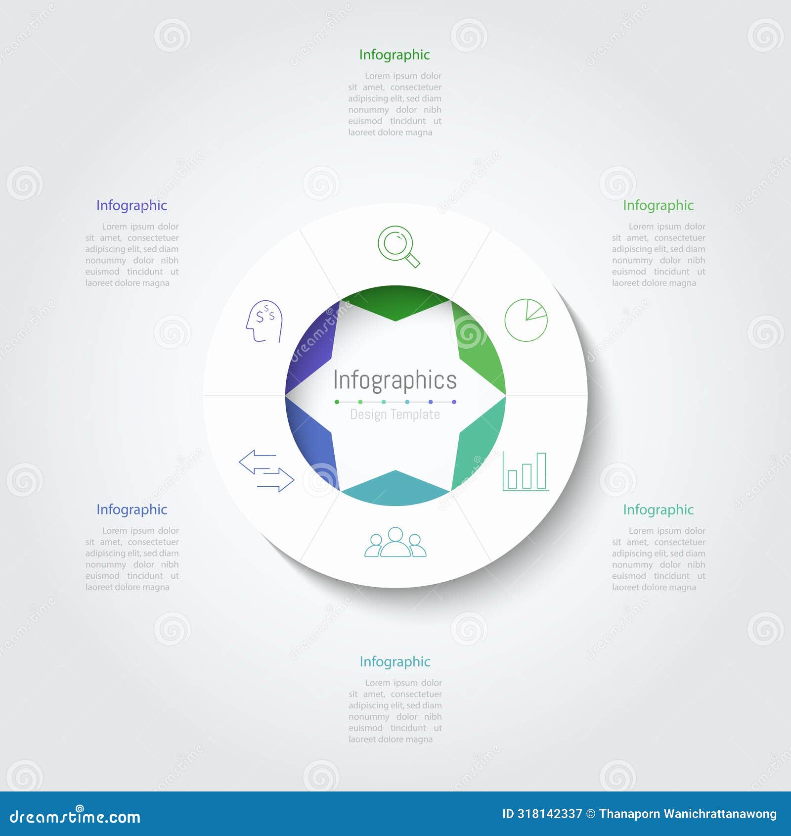 Infographic 6 Options Design Elements for Your Business Data. Vector ...