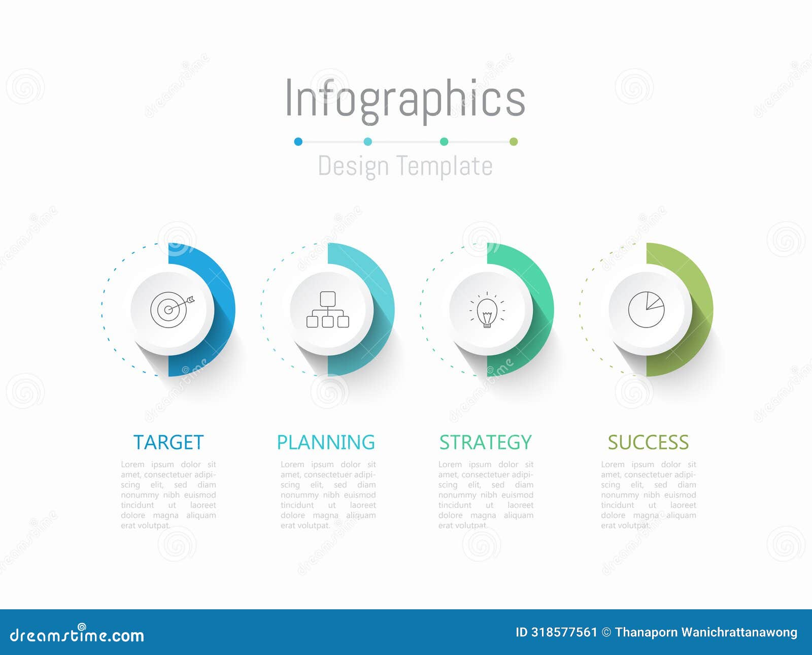 Infographic 4 Options Design Elements for Your Business Data. Vector ...