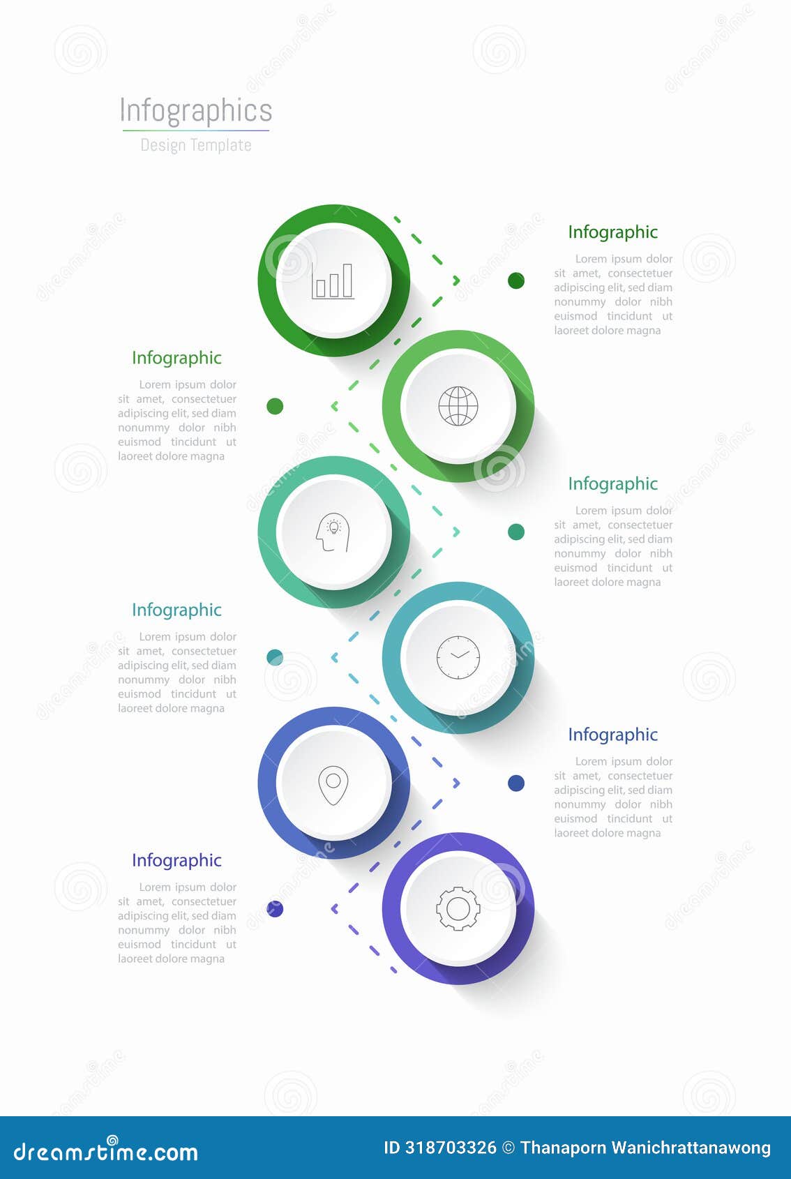 Infographic 6 Options Design Elements for Your Business Data. Vector ...