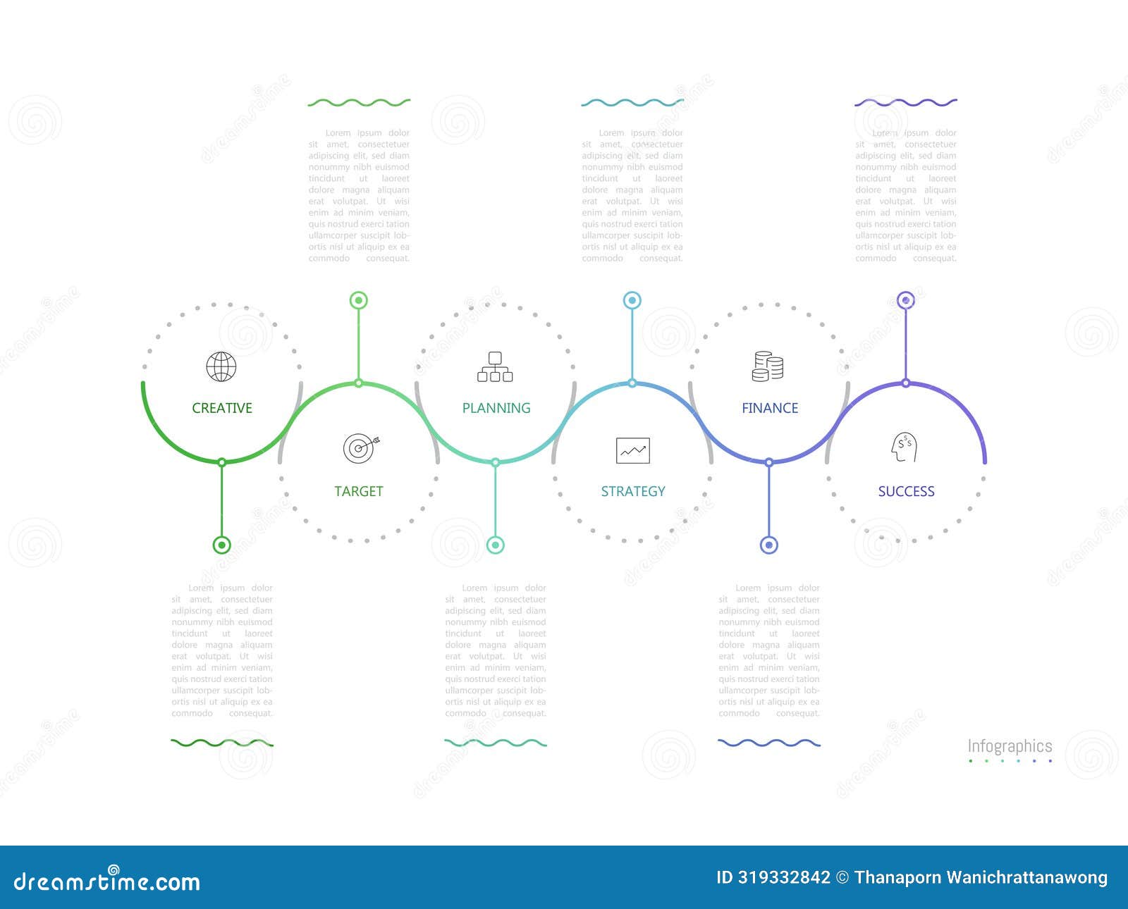 Infographic 6 Options Design Elements for Your Business Data. Vector ...