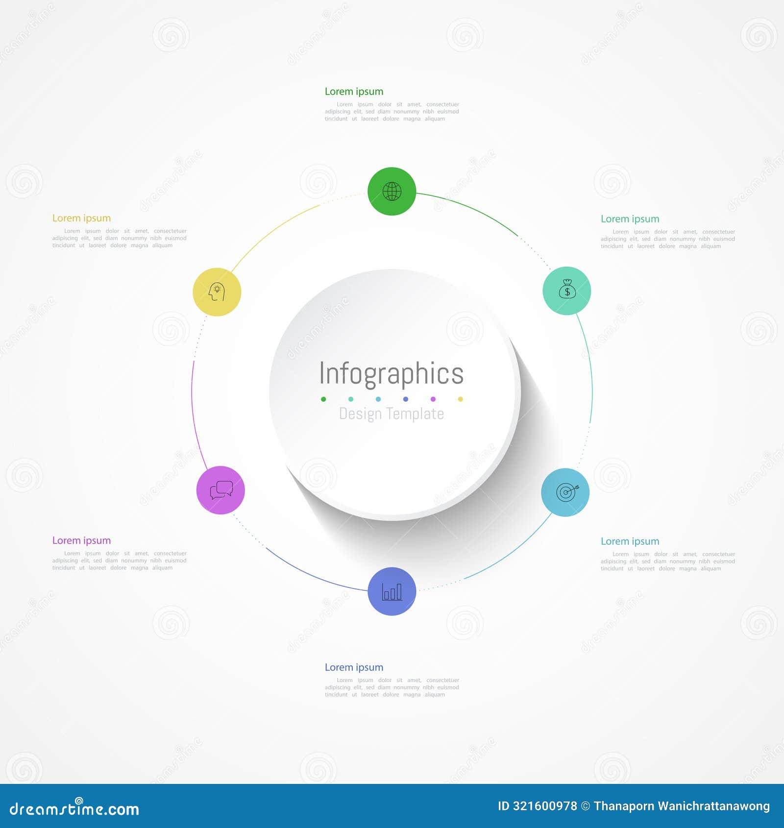 Infographic 6 Options Design Elements for Your Business Data. Vector ...